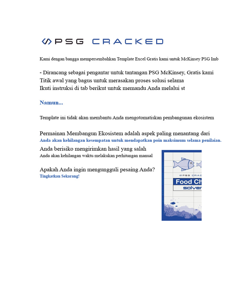 Template Excel Gratis Imbellus Permainan Ekosistem PSG McKinsey | PDF