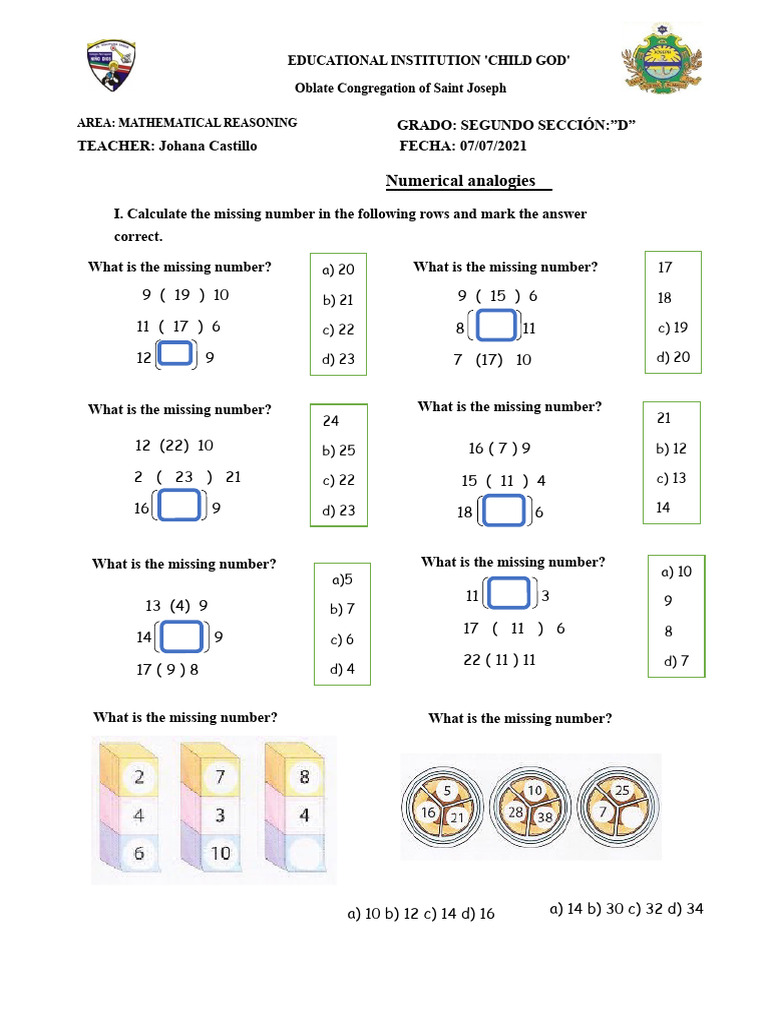 Analogical_Numerical_Sheet | PDF | Mathematics | Arithmetic