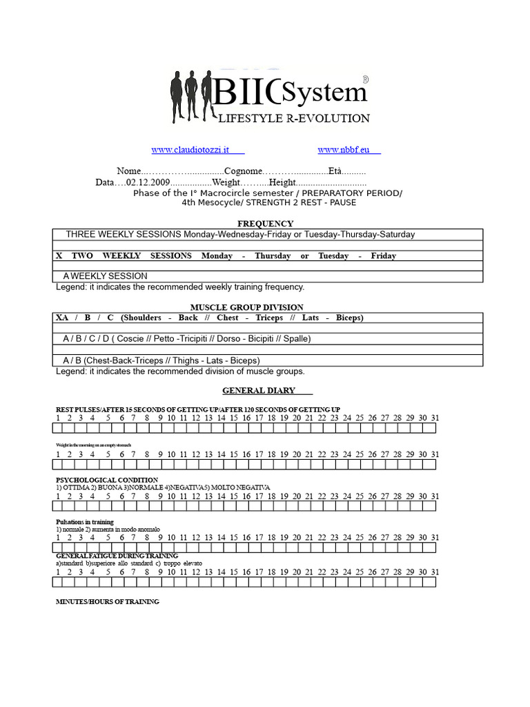 Strength Training Program Overview | PDF | Physical Fitness | Physical ...