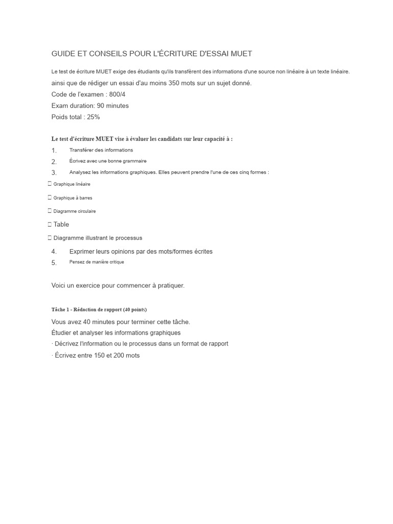 Guide de Rédaction D'essai Muet 2020 | PDF | Informations | Facebook