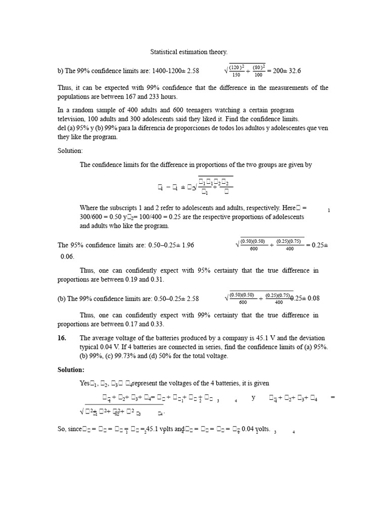 Pages 9 and 10 | PDF | Confidence Interval | Standard Deviation