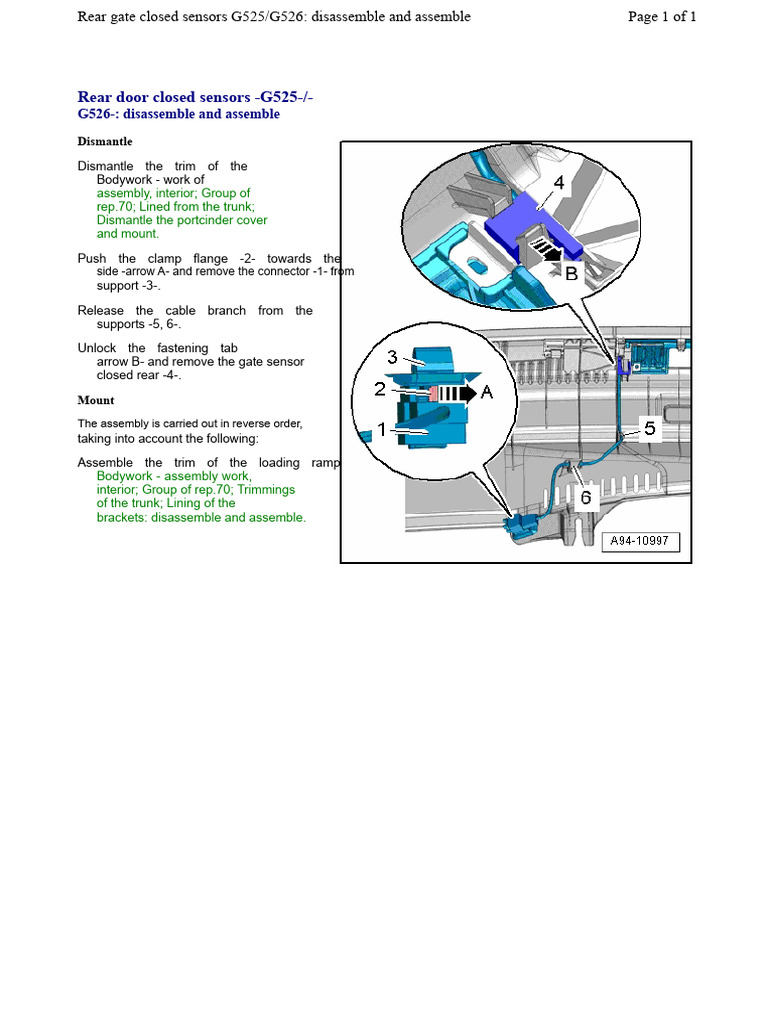 Disassembly Guide for G525/G526 Sensors | PDF | Trunk (Car ...