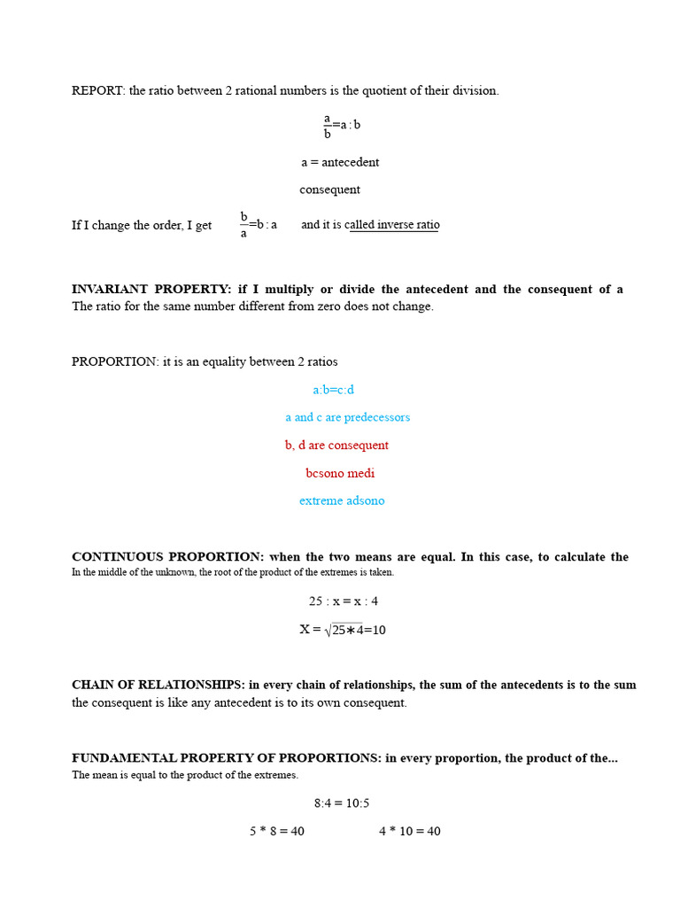 RATIOS and PROPORTIONS | PDF | Ratio | Arithmetic