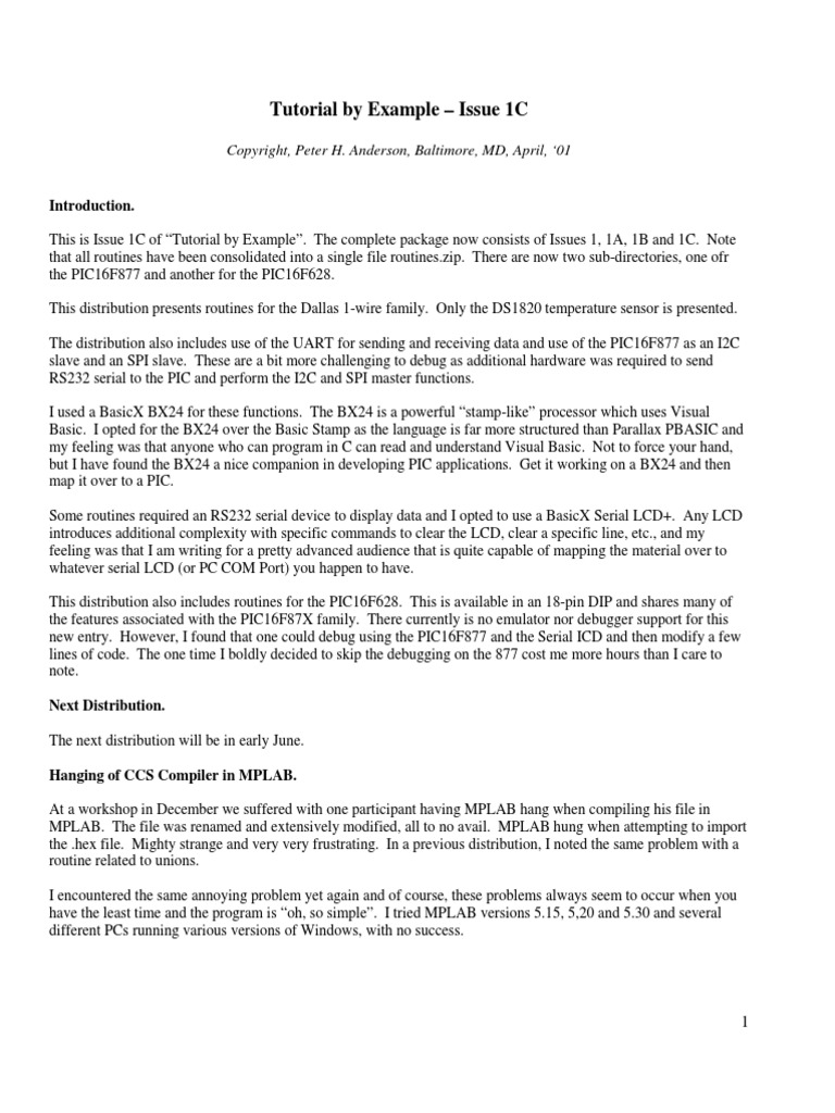 Ccs Picc Pic16f87x Tutorial - 1c | PDF | Pic Microcontroller | Bit