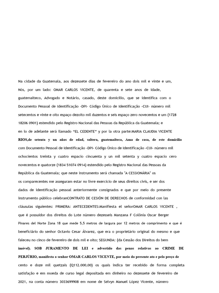 Cessão de Direitos Imobiliários, Novo | PDF | Perjúrio | Justiça