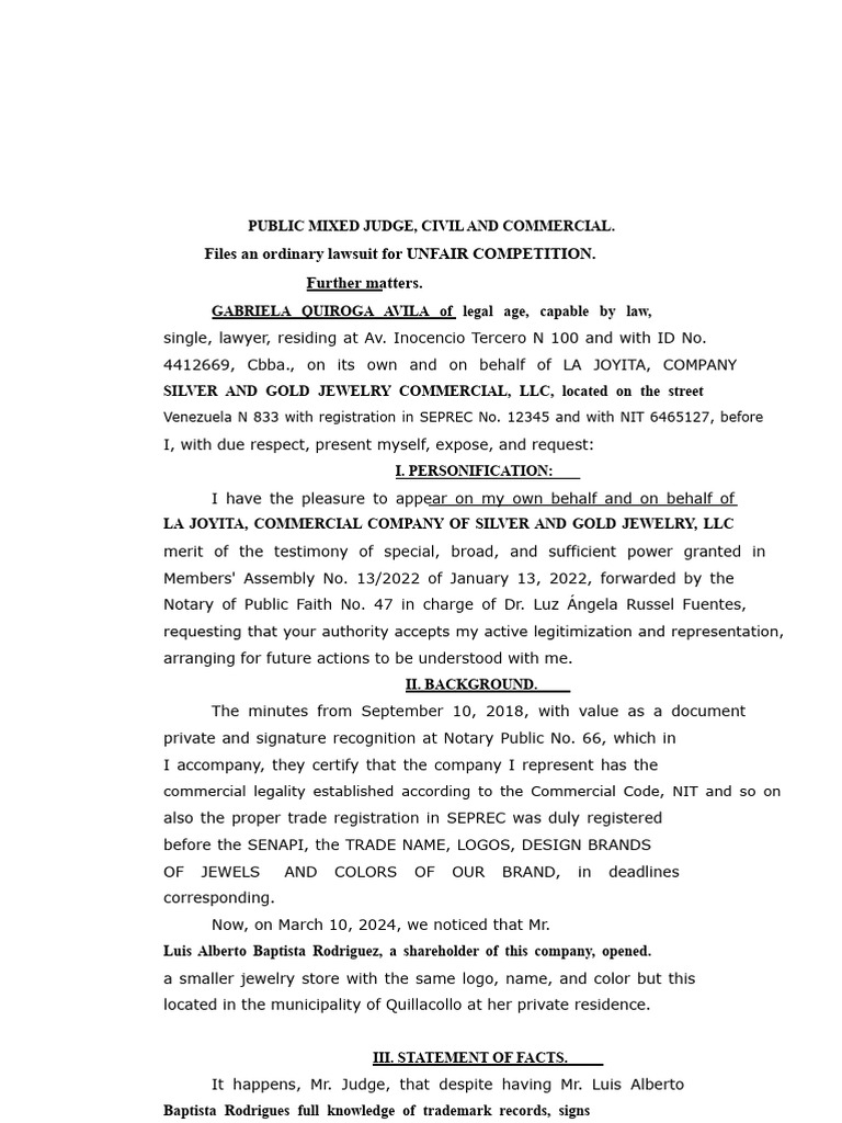UNFAIR COMPETITION LAWSUIT | PDF | Lawsuit | Common Law
