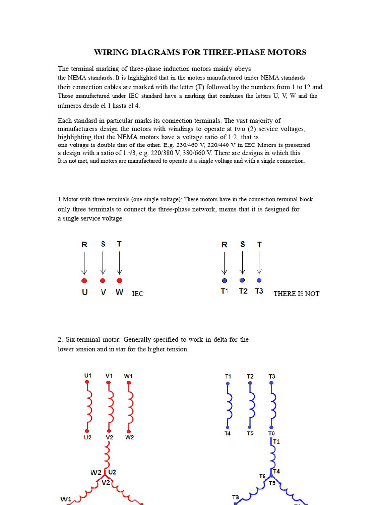 Three-Phase Motor Wiring Diagrams | PDF
