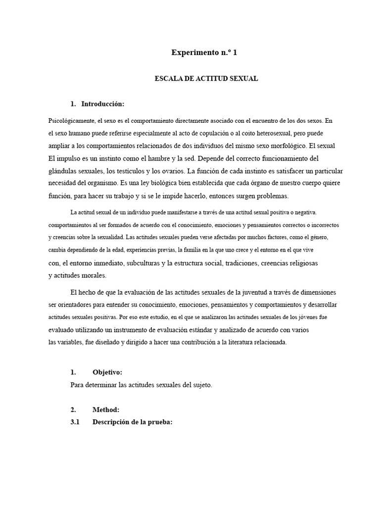 Escala de Actitud Sexual (EAS) | PDF | Sexo | Conceptos psicologicos
