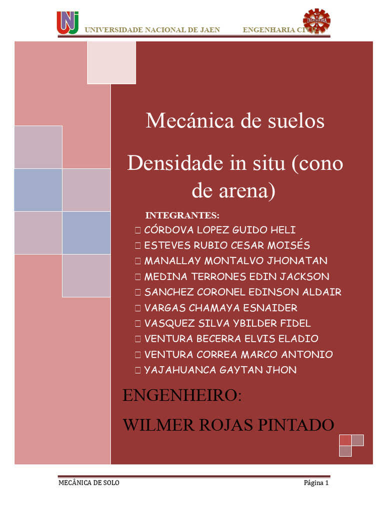Densidade In Situ: Método Cone de Areia | PDF | Solo | Engenharia