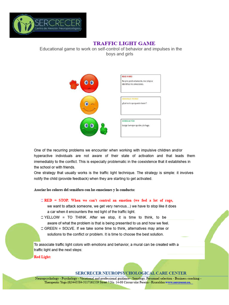 Educational Traffic Light Game Ok | PDF | Self Control | Self-Management