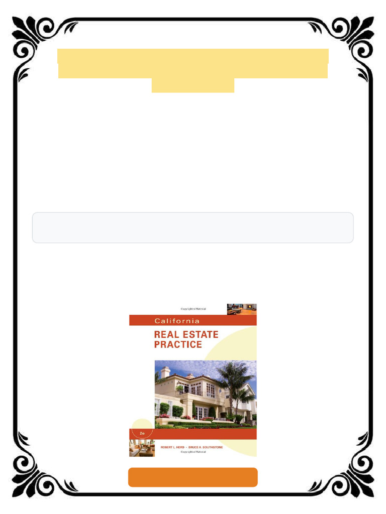 California Real Estate Practice 2nd Edition Robert L. Herd ebook ...