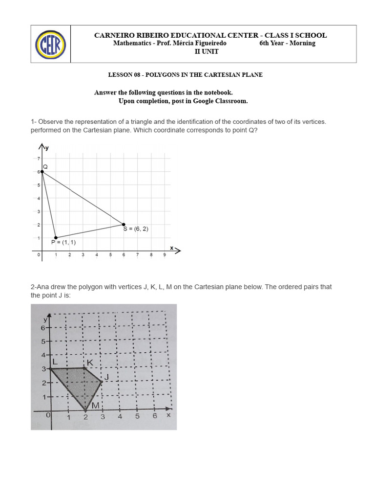 Activity - Polygons in The Cartesian Plane | PDF