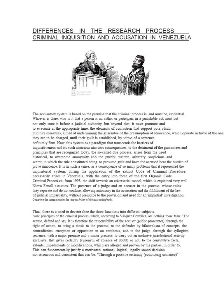 Criminal Inquisition vs. Accusatory System | PDF | Trials | Criminal Law
