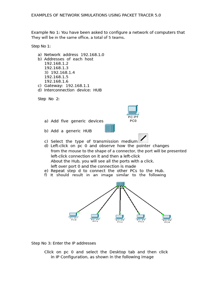 Examples of Network Simulations Using Packet Tracer 51 | PDF | Ip ...