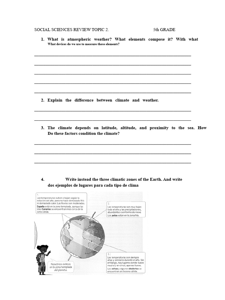 5th Grade Weather and Climate Review | PDF | Climate | Weather