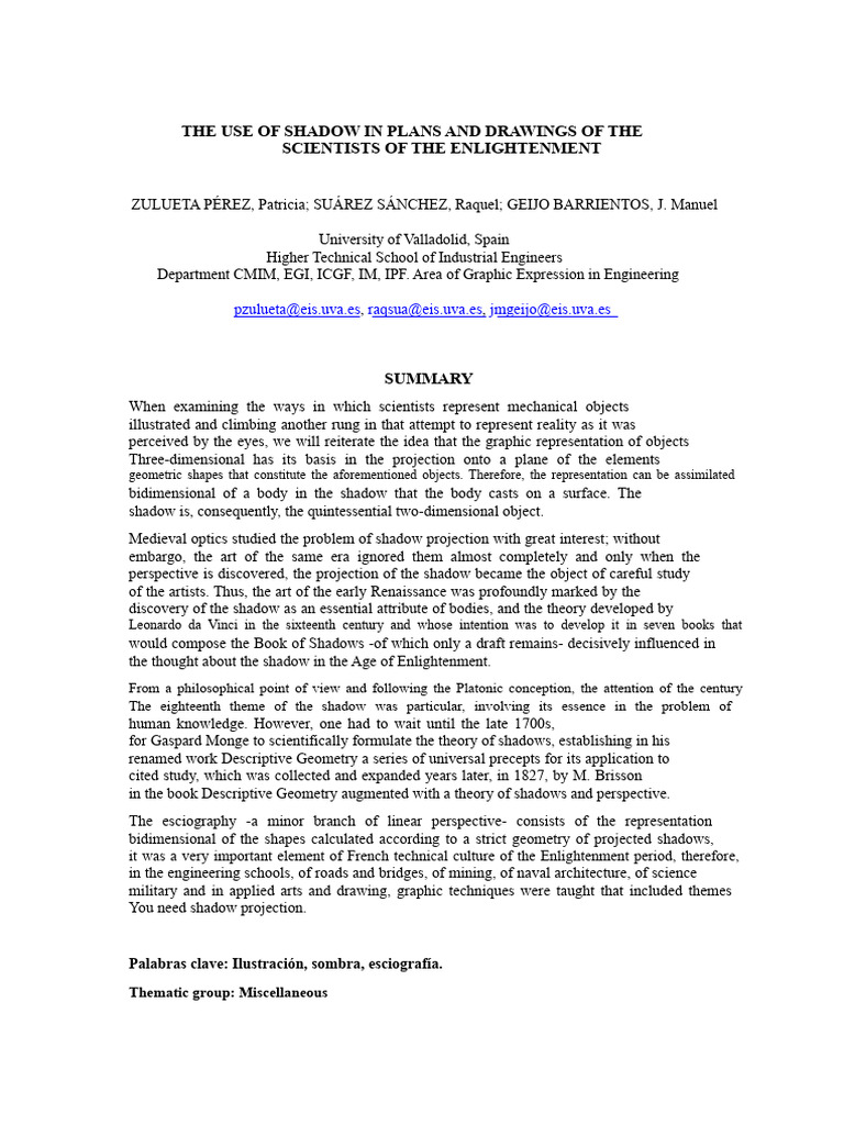 Enlightenment Shadows in Art and Science | PDF | Shadow | Geometry