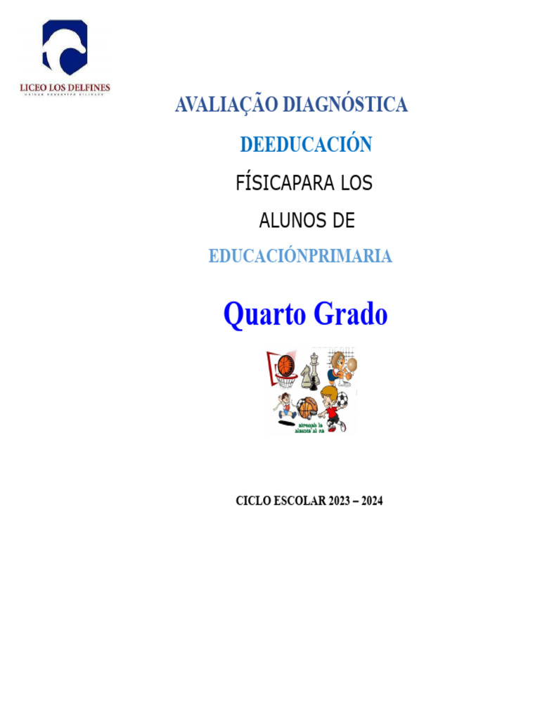 Avaliação diagnóstica EF a distância 4º Ano do Ensino Fundamental 23-24 ...