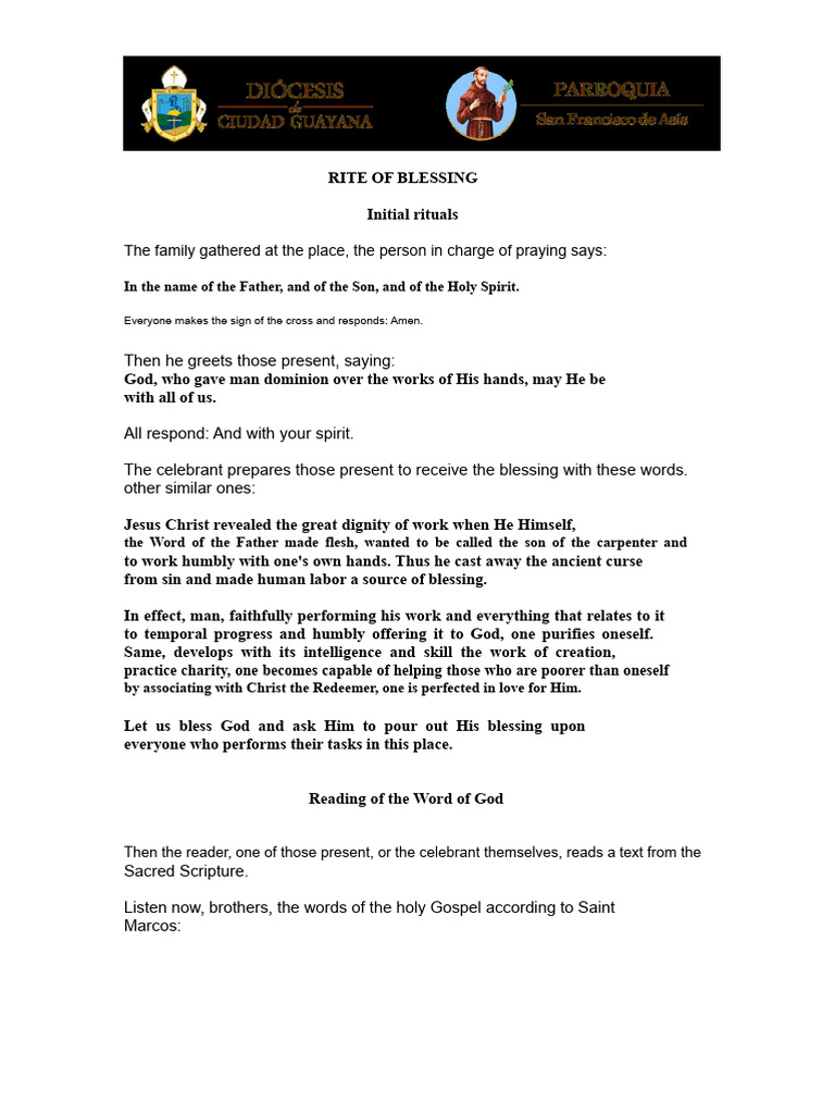 Rite of The Blessing of A Business | PDF | Jesus | Blessing