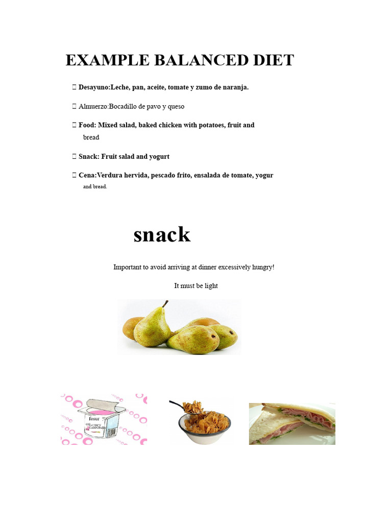 Balanced Diet Example | PDF