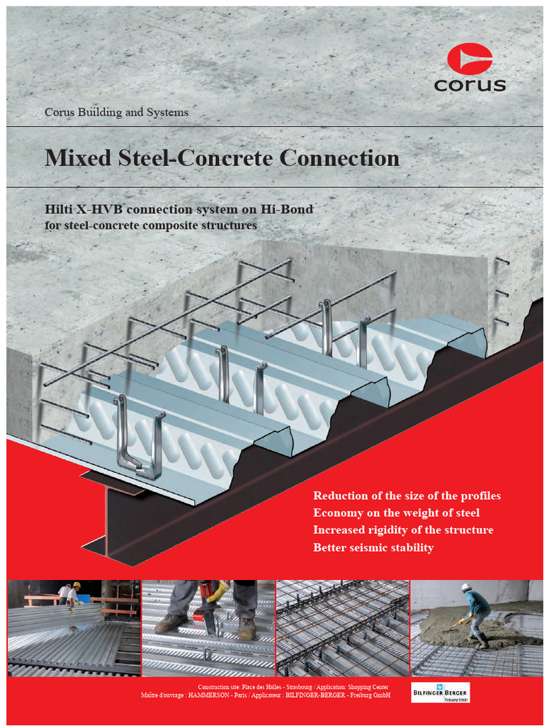 Mixed Connection Steel Concrete Corus | PDF | Concrete | Beam (Structure)