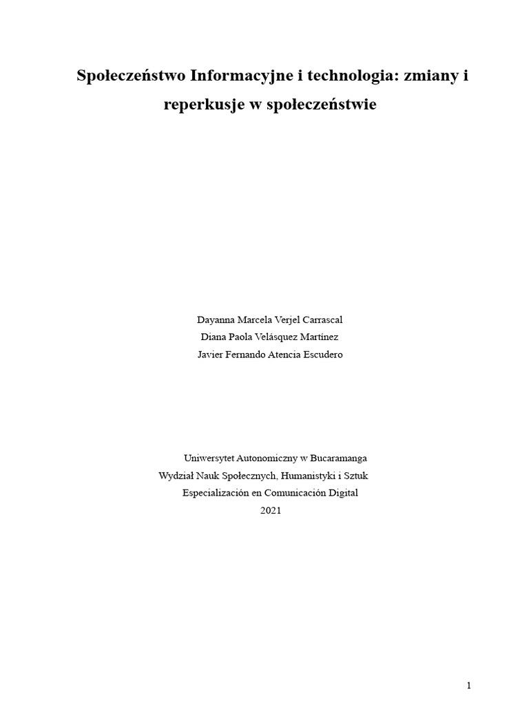 Esej Komunikacja Cyfrowa | PDF