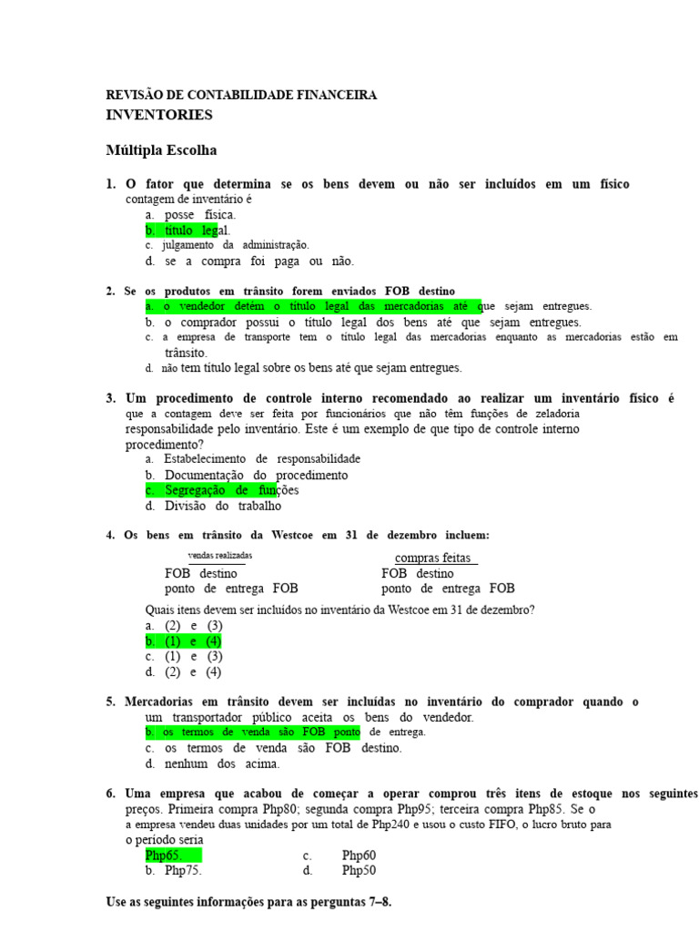 Revisão de Contabilidade de Inventários | PDF | Despesa | Inventário