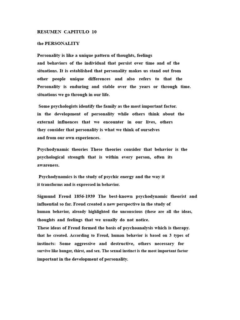 SUMMARY CHAPTER 10 General Psychology With Jenny | PDF | Psychodynamics ...