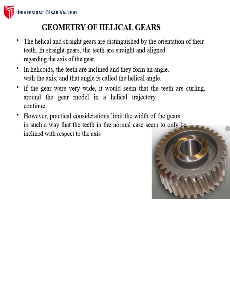 Geometry of Helical Gears - Ucv | PDF | Gear | Helix