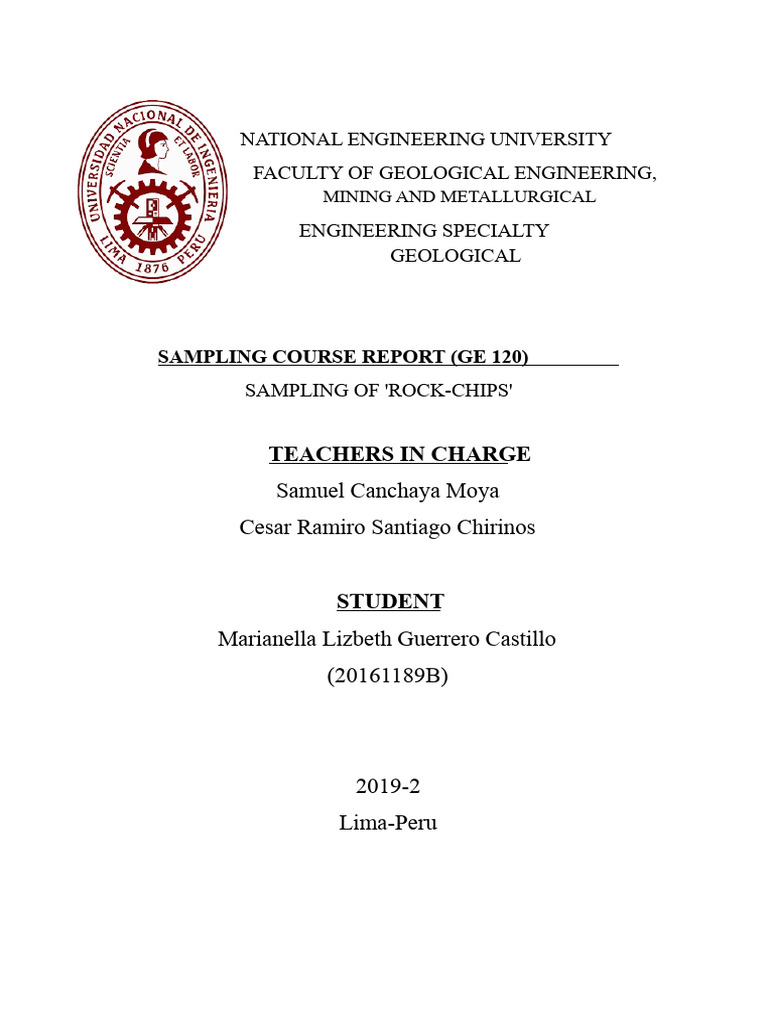 ROCK CHIPS SAMPLING REPORT | PDF | Diamond | Physical Sciences