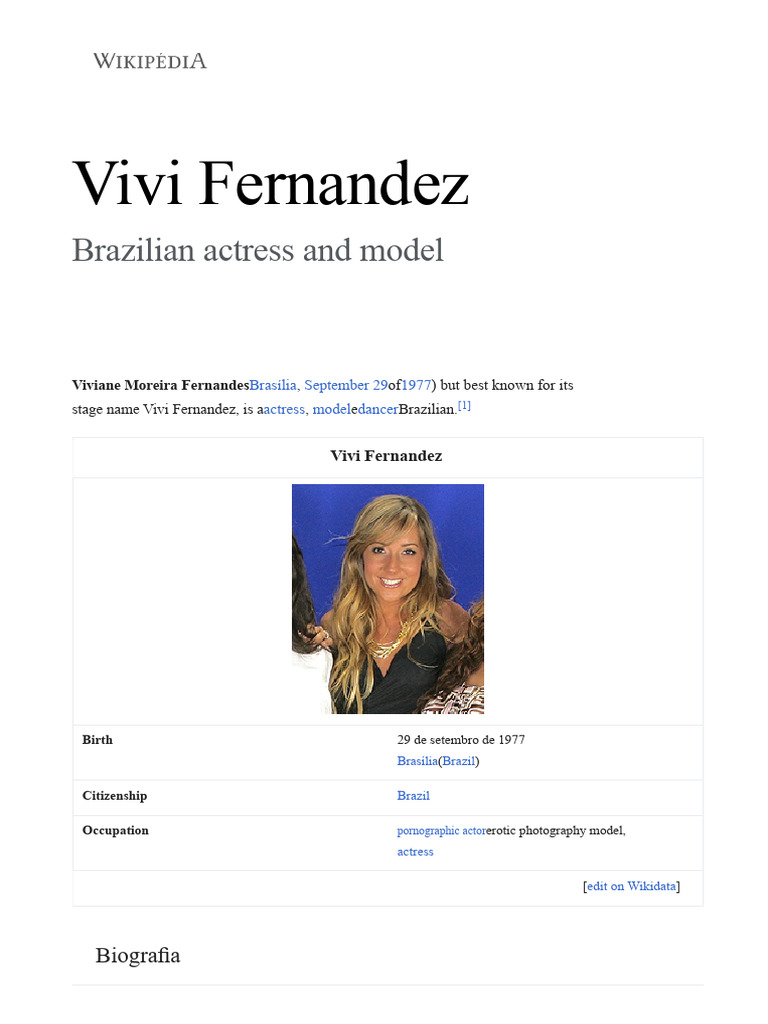 Vivi Fernandez: Brazilian Actress & Model | PDF