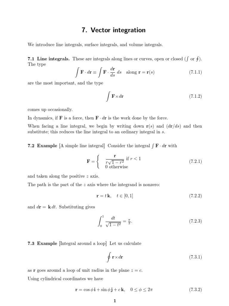 Vector Integration | PDF | Integral | Gradient
