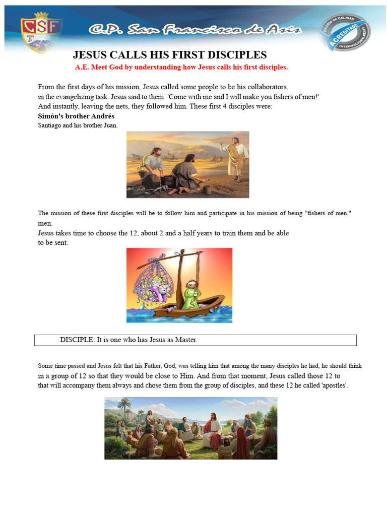 Jesus Calls His First Disciples | PDF