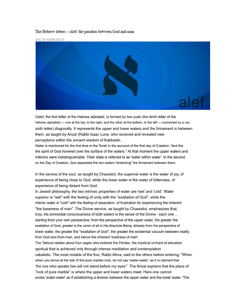 The Hebrew Letters.docx | PDF | Kabbalah | Divinity