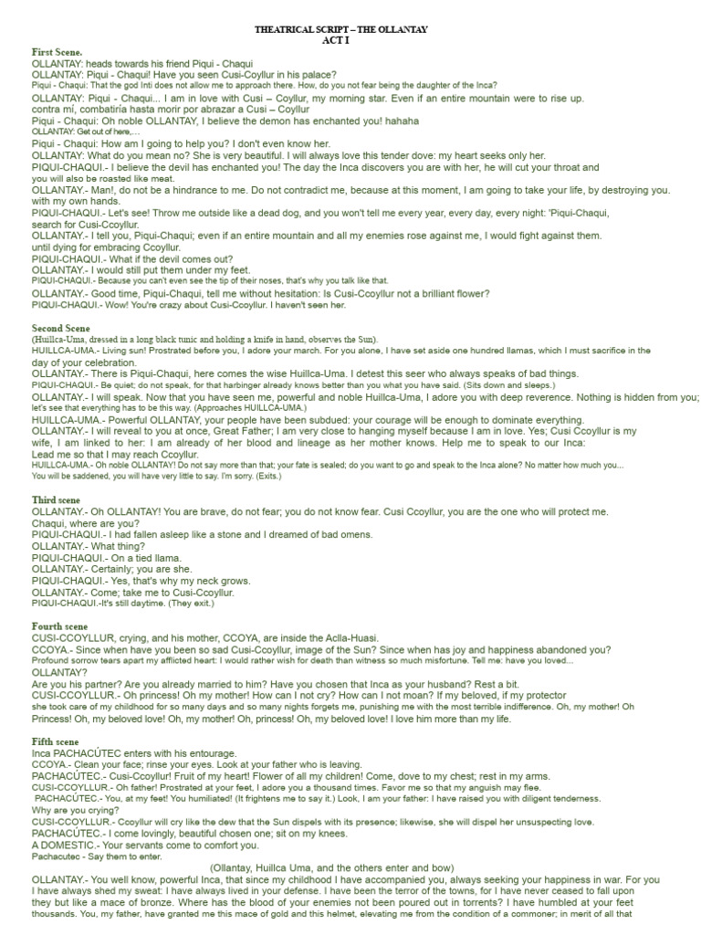 Theatrical script Ollantay | PDF | Inca Empire