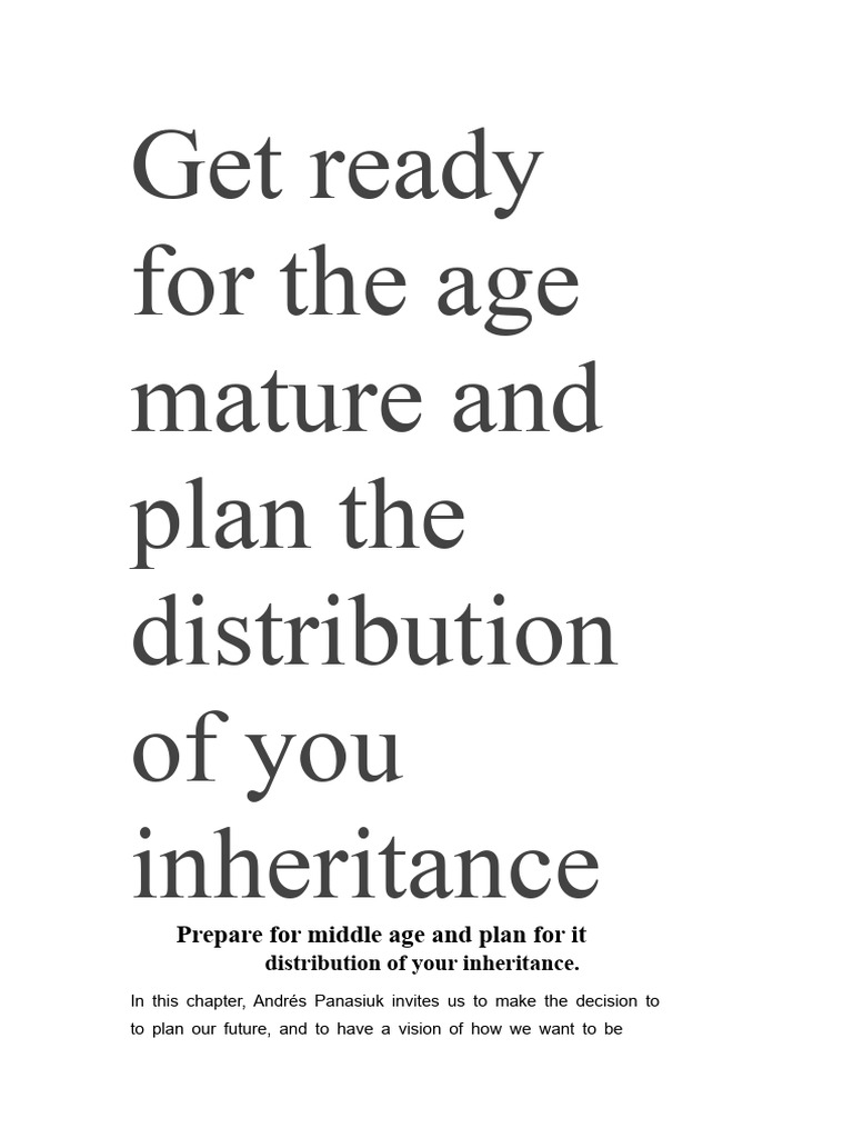 Prepare For Middle Age and | PDF
