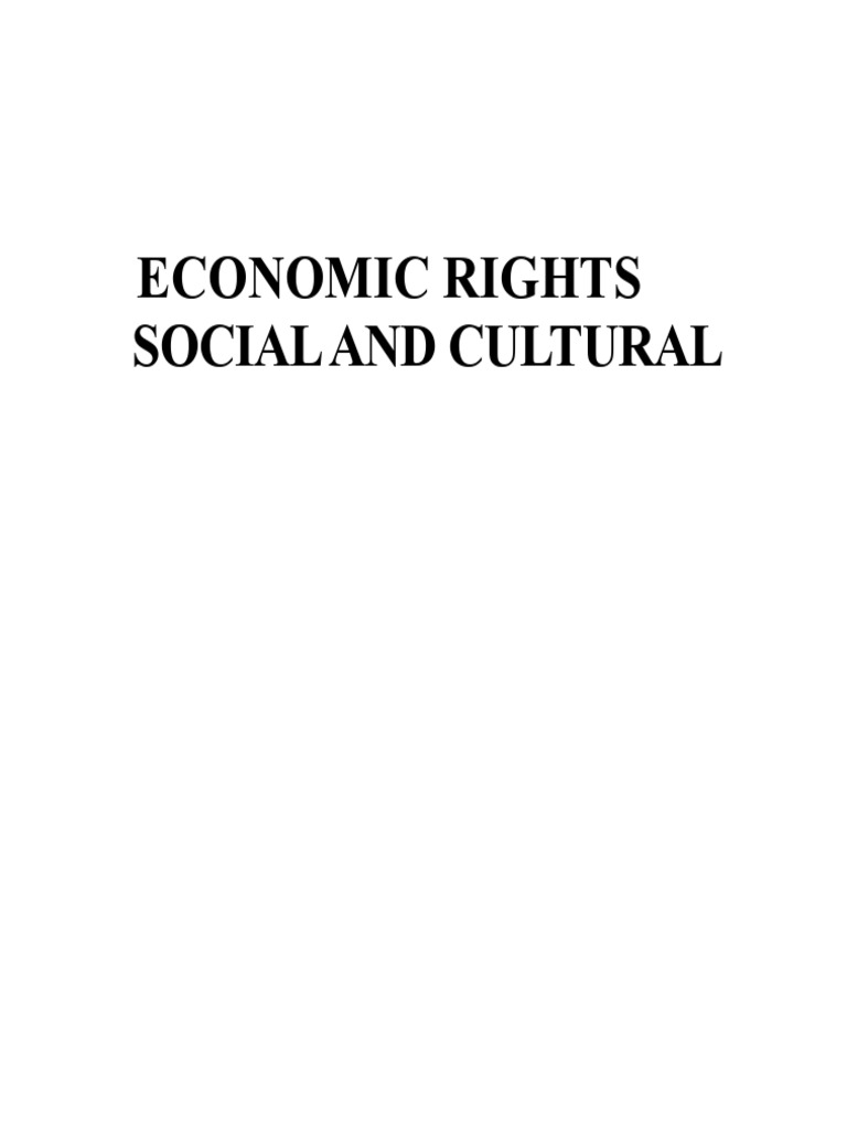 Economic, Social and Cultural Rights | PDF | Children's Rights ...