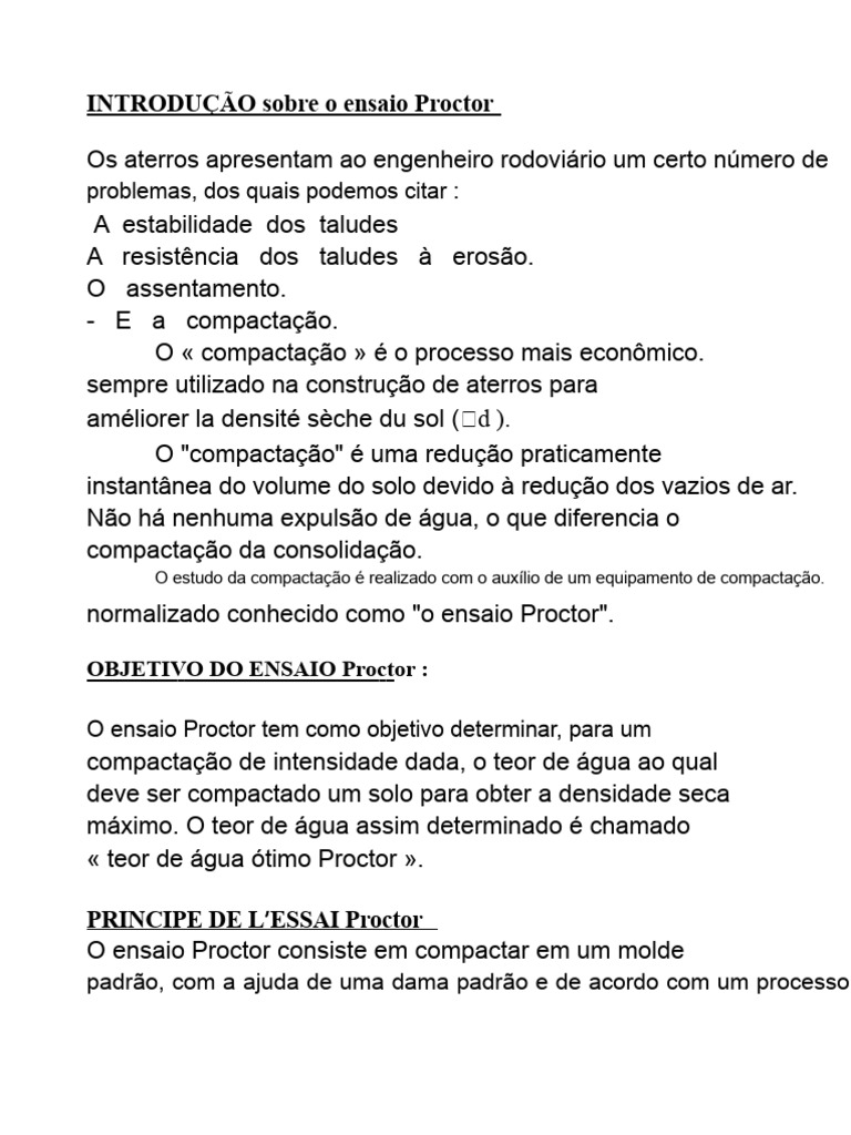 Teste Proctor | PDF | Solo | Umidade