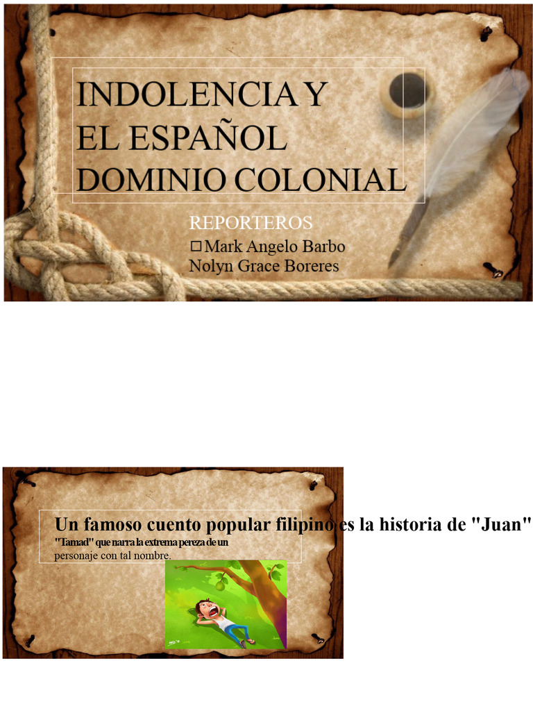 La Indolencia Del Filipino y El Dominio Colonial Español (Barbo y ...