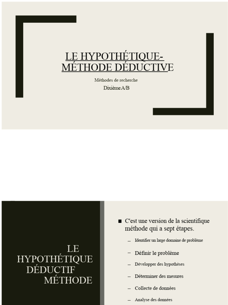 Méthode hypothético-déductive en recherche | PDF | Statistiques