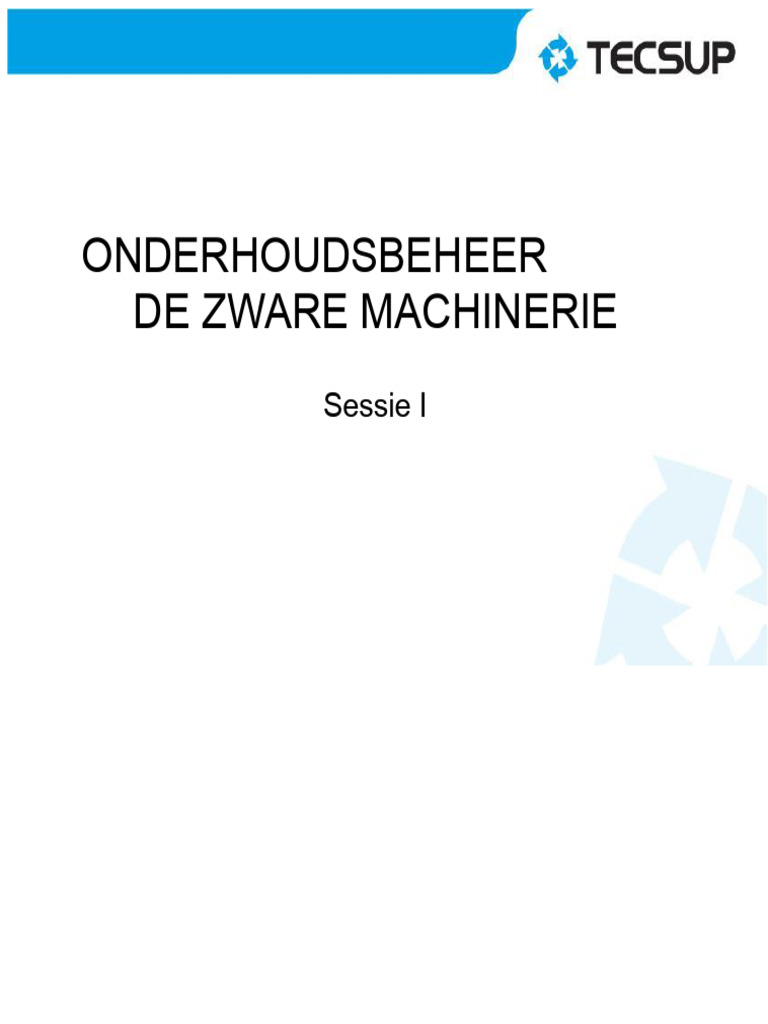 Beheer Van Onderhoud Van Zware Machines | PDF