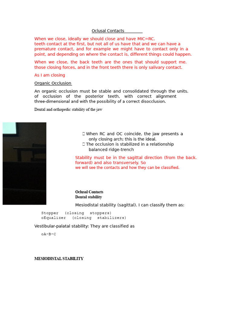 Complete Occlusal Contacts | PDF | Dental Anatomy | Primate Anatomy