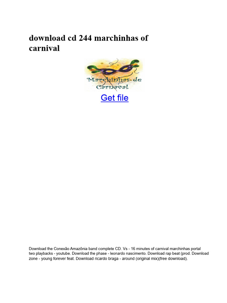 CD 244 Carnival Marchinhas | PDF