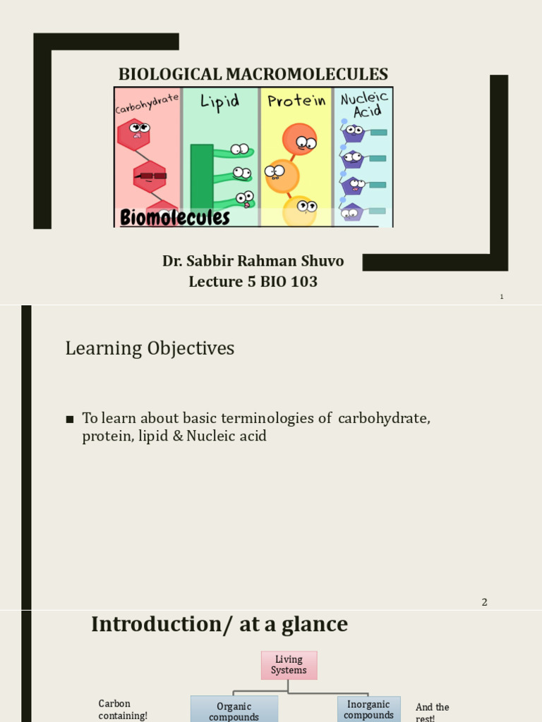BIO+103+Lec+5+SRS1 | PDF | Nucleotides | Carbohydrates