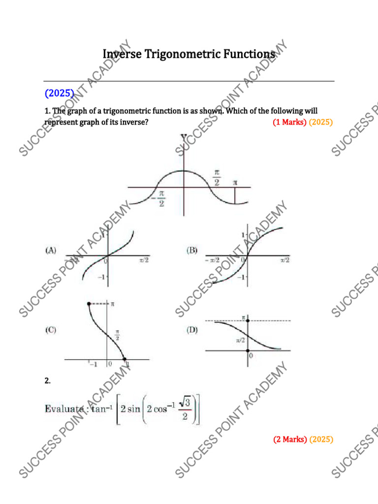 Inverse Trigonometric Functions _compress | PDF