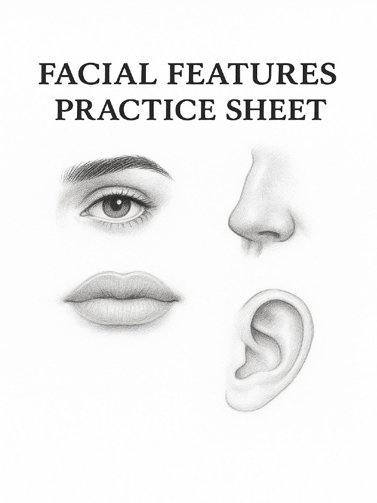 Facial Features Practice Sheets | PDF