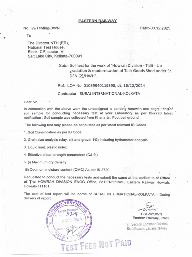 Soil Testing Letter | PDF