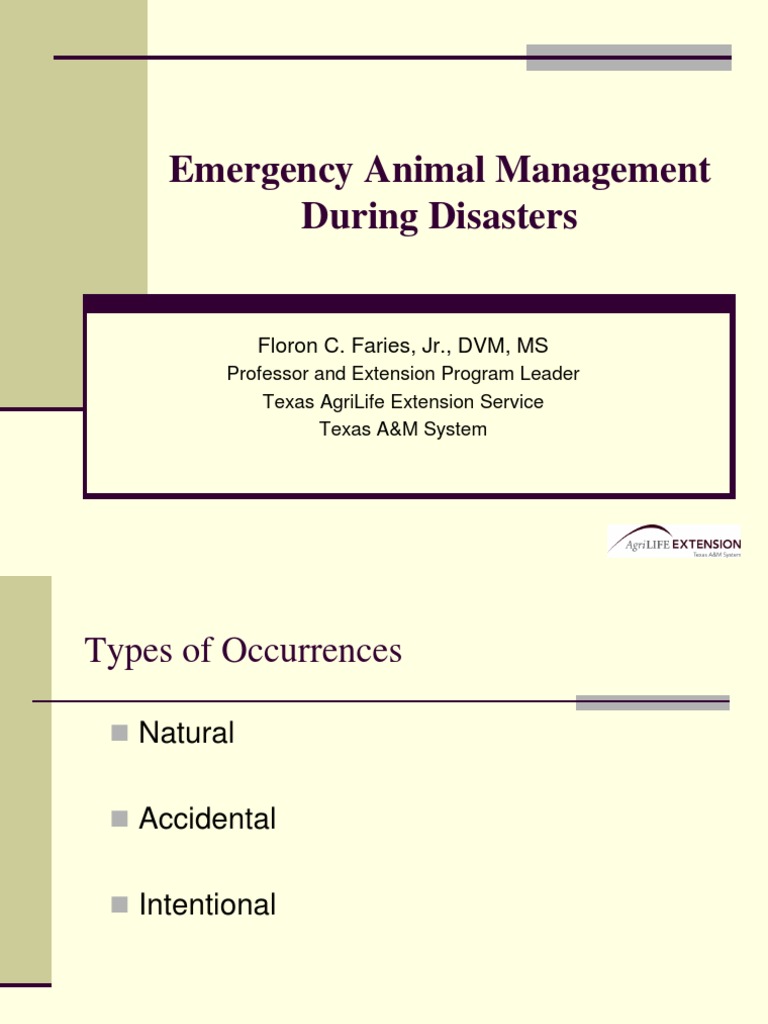 Emergency Animal Management During Disasters | PDF | Avian Influenza ...