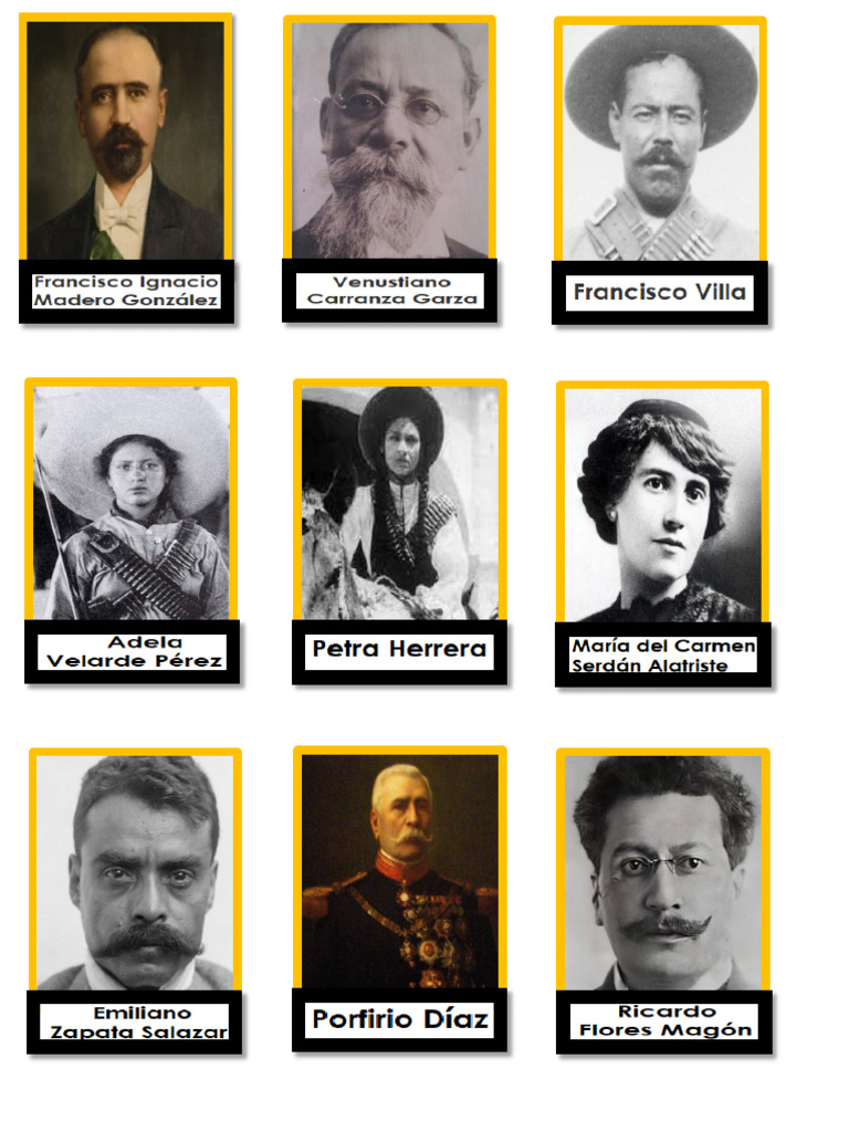 Personajes Clave de la Revolución Mexicana | PDF | revolución mejicana ...