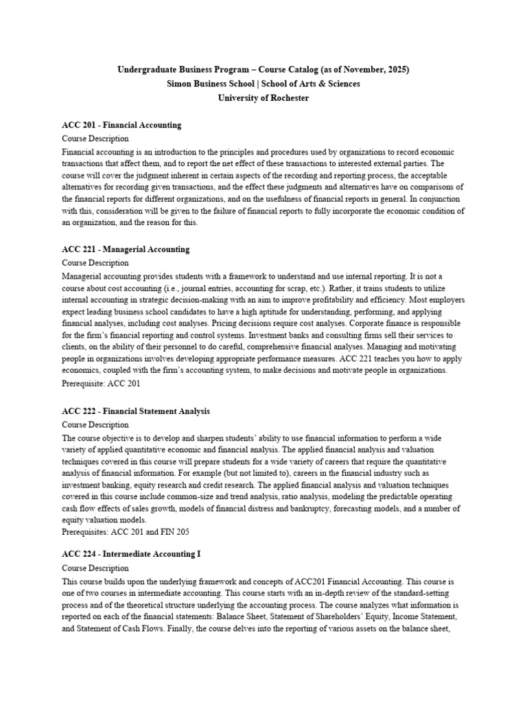 Business Course Descriptions March 2024 | PDF | Discounted Cash Flow ...