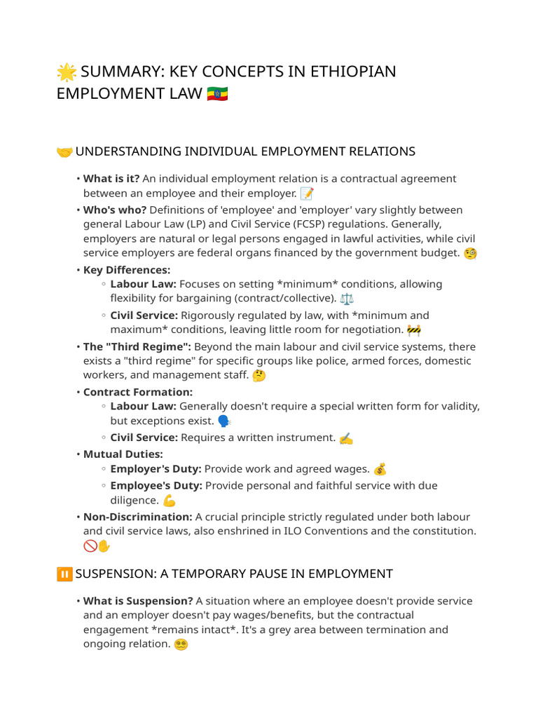 Attractive Summary Concept | PDF | Labour Law | Employment